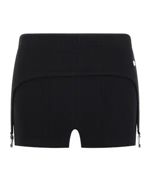 JEAN PAUL GAULTIER Ribbed Shorts With Garter Detailing - No