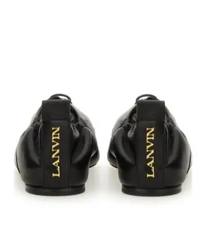 LANVIN Lace-up Leather Slippers