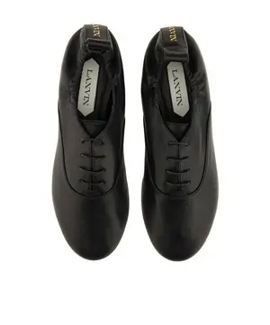LANVIN Lace-up Leather Slippers