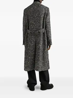 Dolce & Gabbana Single-breasted Herringbone Coat - Black