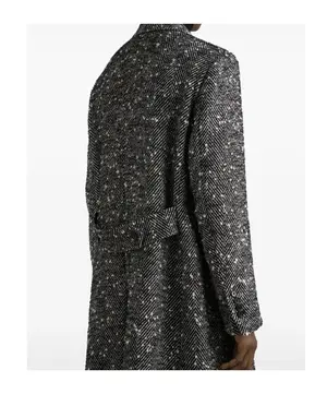Dolce & Gabbana Single-breasted Herringbone Coat - Black