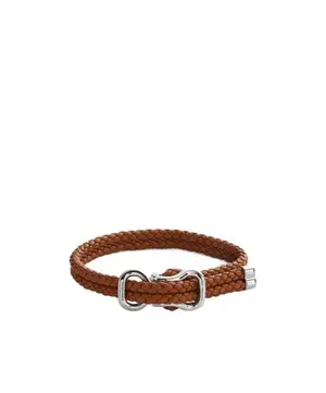 Bottega Veneta Braided Leather Bracelet - Amber