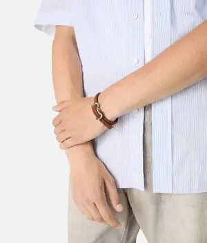 Bottega Veneta Leather Bracelet - Amber