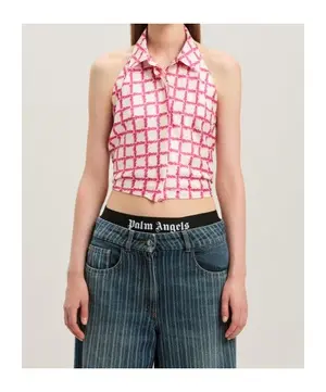 Palm Angels Logo Print Sleeveless Shirt