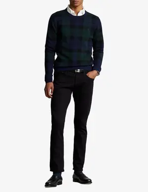 Polo Ralph Lauren Checked Crewneck Sweater - Black