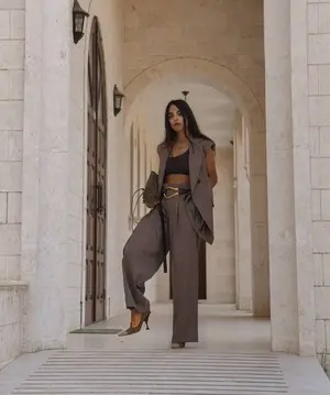 Bottega Veneta Double Strap Belt With Gold Tone Buckle