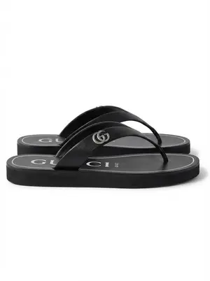 Gucci Double G Thong Sandals - Black