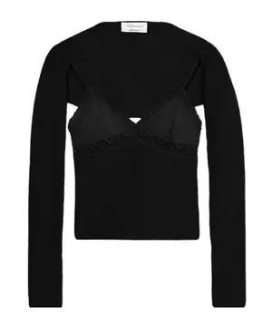 Blumarine Lace-panel Knitted Top
