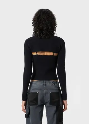 Blumarine Lace-panel Knitted Top