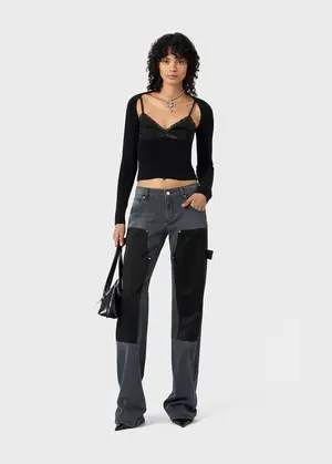 Blumarine Lace-panel Knitted Top