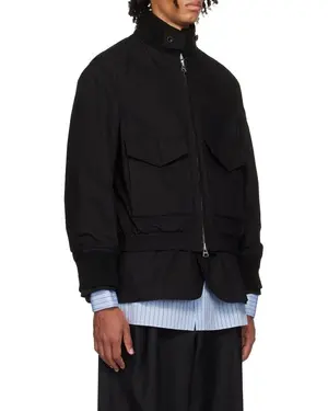 Sacai Rip Stop Zip-up Bomber Jacket