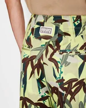 Kenzo Chiku-rin Camo Oversized Pleated Cotton Pants