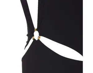 Celine Triomphe Swimsuit In Matte Jersey - Black