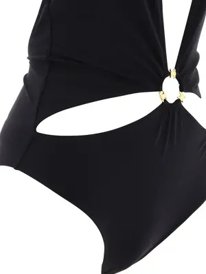 Celine Triomphe Swimsuit In Matte Jersey - Black