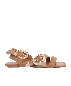 STUART WEITZMAN Buckled Ankle Strap Sandals - Brown