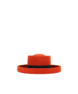 MAISON MICHEL Logo Detail Hat - Red