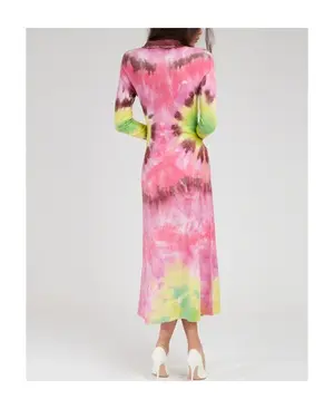 Gabriela Hearst Long-sleeve Lapel Tie-dye Dress