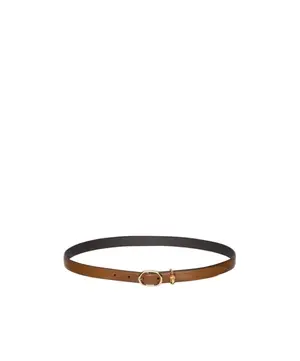 Gucci Gucci Oval Buckle Bamboo Detail Leather Belt Brown