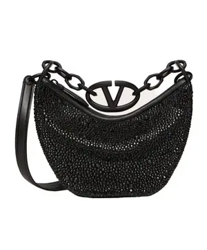 Valentino Garavani Mini Vlogo Moon Zip-up Hobo Bag