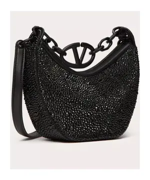 Valentino Garavani Mini Vlogo Moon Zip-up Hobo Bag