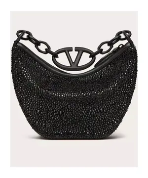 Valentino Garavani Mini Vlogo Moon Zip-up Hobo Bag