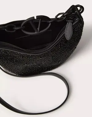 Valentino Garavani Mini Vlogo Moon Zip-up Hobo Bag
