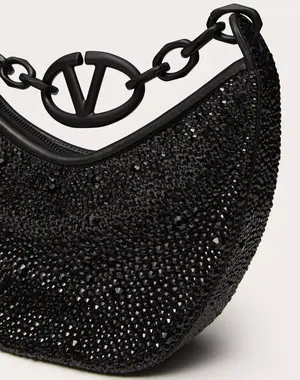 Valentino Garavani Mini Vlogo Moon Zip-up Hobo Bag