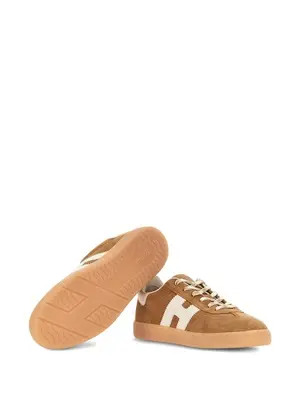 Hogan Suede Lace-up Sneakers With Nappa Leather H Logo - Brown