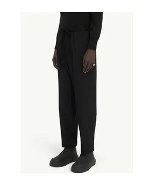 MAISON MARGIELA Mid-rise Drawstring Trousers - Black