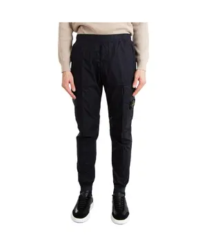 Stone Island Compass Patch Tapered Cargo Pants - Navy