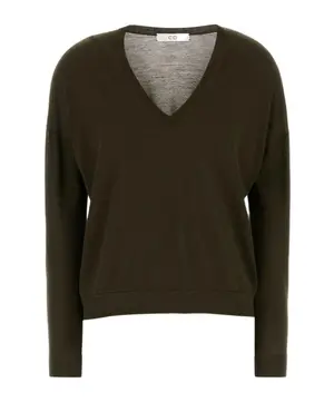 Co Cropped V-neck Sweater - Black