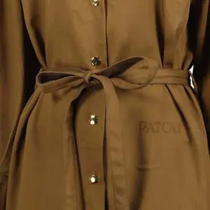 PATOU Long Sleeve Mini Shirt Dress