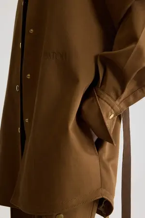 PATOU Long Sleeve Mini Shirt Dress
