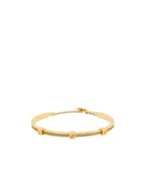 Fendi Forever Embellished Bracelet In -finish Metal With Crystals - Gold