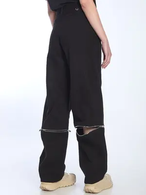 Moncler Belt-loop Casual Pants With Knee Zippers