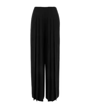 Alberta Ferretti Pleated Wide-leg Trousers - Black
