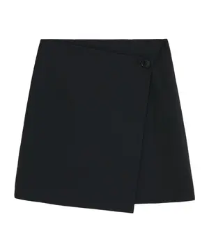 BY MALENE BIRGER Asymmetric Buttoned Miniskirt - Black