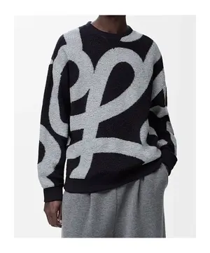 Loewe Allover L Jacquard Wool And Cotton Sweatshirt - Gray