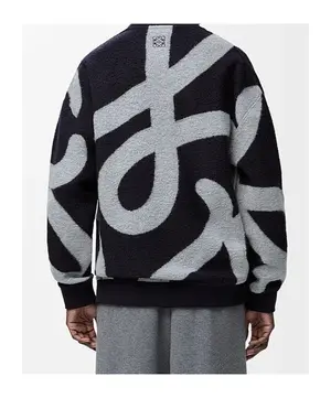 Loewe Allover L Jacquard Wool And Cotton Sweatshirt - Gray