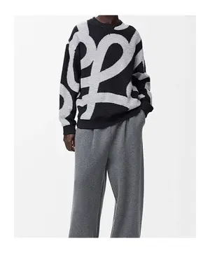 Loewe Allover L Jacquard Wool And Cotton Sweatshirt - Gray