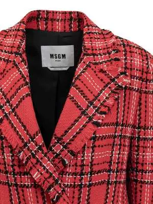 MSGM Double-breasted Checked Blazer