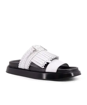 Alexander McQueen T-bar Fringed Slides