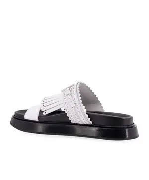 Alexander McQueen T-bar Fringed Slides