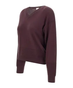 Eleventy V-neck Ribbed Knit Long Sleeve Pullover