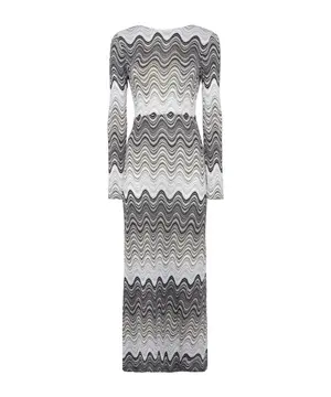 MC2 SAINT BARTH Long Sleeve Wave Pattern Dress With Open Back