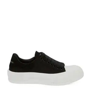 Alexander McQueen Lace-up Round Toe Sneakers - Black