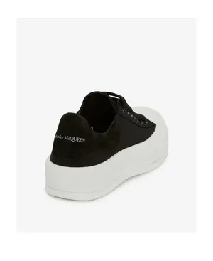 Alexander McQueen Lace-up Round Toe Sneakers - Black