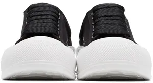Alexander McQueen Lace-up Round Toe Sneakers - Black