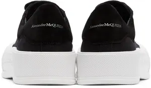 Alexander McQueen Lace-up Round Toe Sneakers - Black