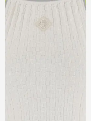 Casablanca Ruffled-hem Ribbed Mini Dress